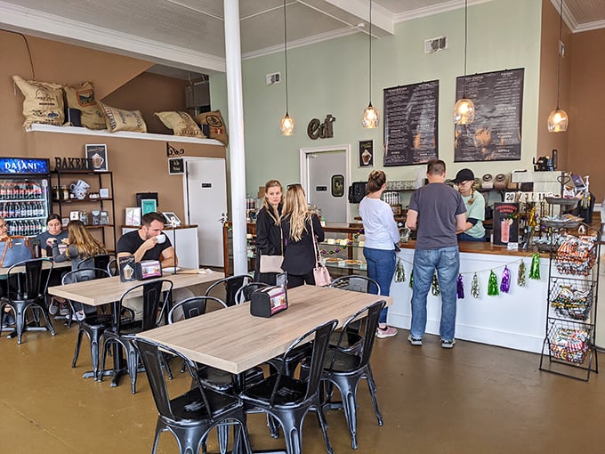 Inside this cozy café, locals linger over coffee and conversation, proving the best social networks don't require Wi-Fi.