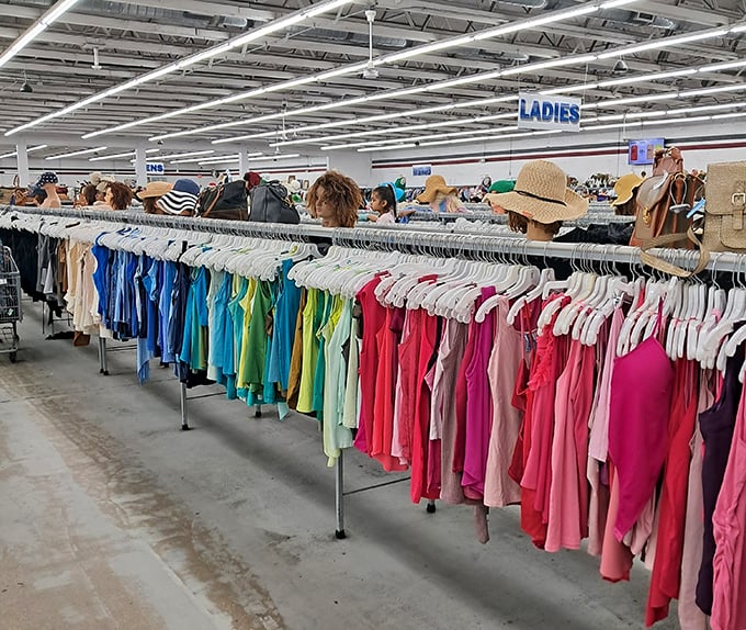 Rainbow racks of possibility—where fashion comes for its second act and savvy shoppers discover designer labels hiding among the basics.