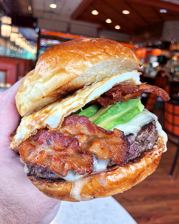 The burger that answers the eternal question: "Why choose between breakfast and lunch?" Avocado adds that California touch to this Jersey masterpiece.