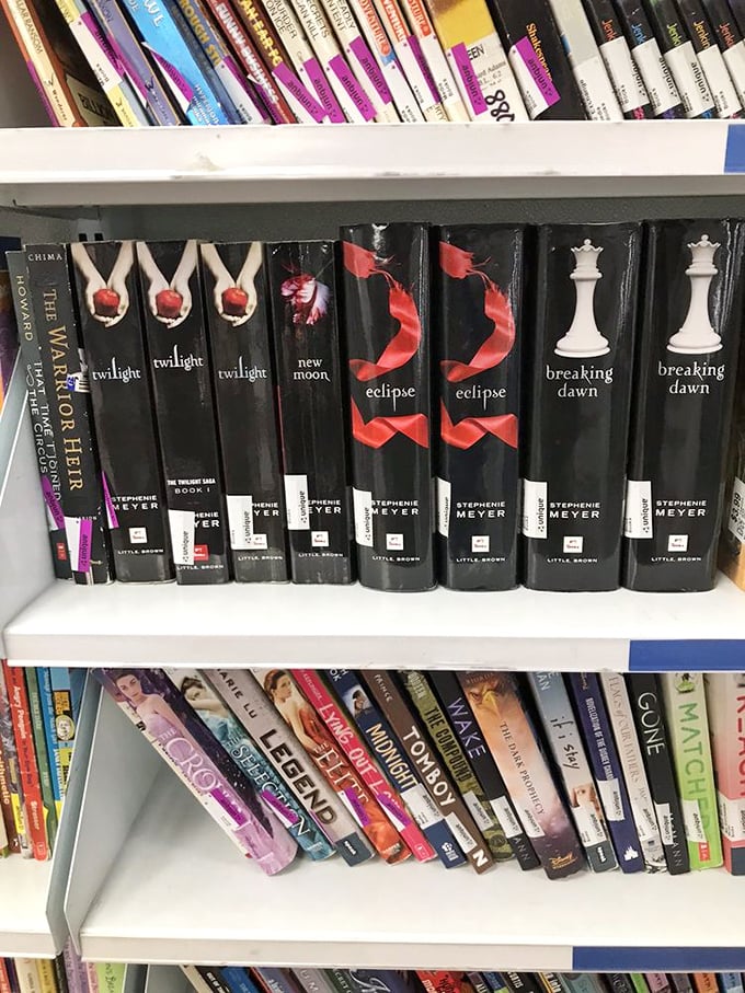Complete Twilight saga, barely touched? Someone's vampire phase ended abruptly. Their loss is your $3.99 literary gain.