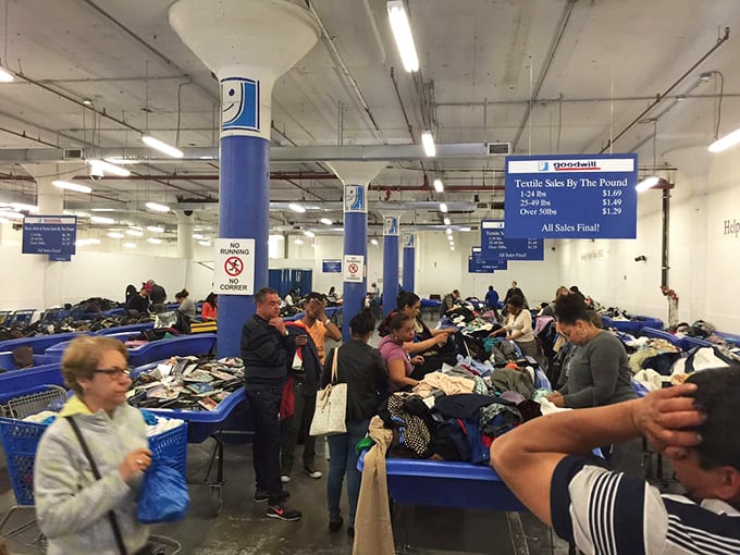 Serious thrifters know the drill—when fresh bins roll out, position yourself strategically. It's like the starting line of a marathon where everyone wins something unique.