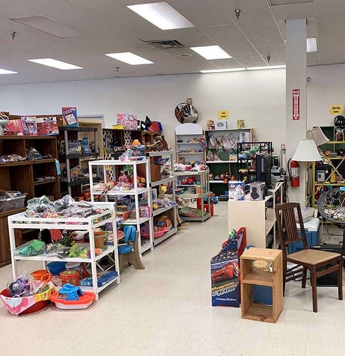The toy section is where childhood memories get their second act – that Cars box might contain someone's joy from 2006 and your kid's delight in 2023.