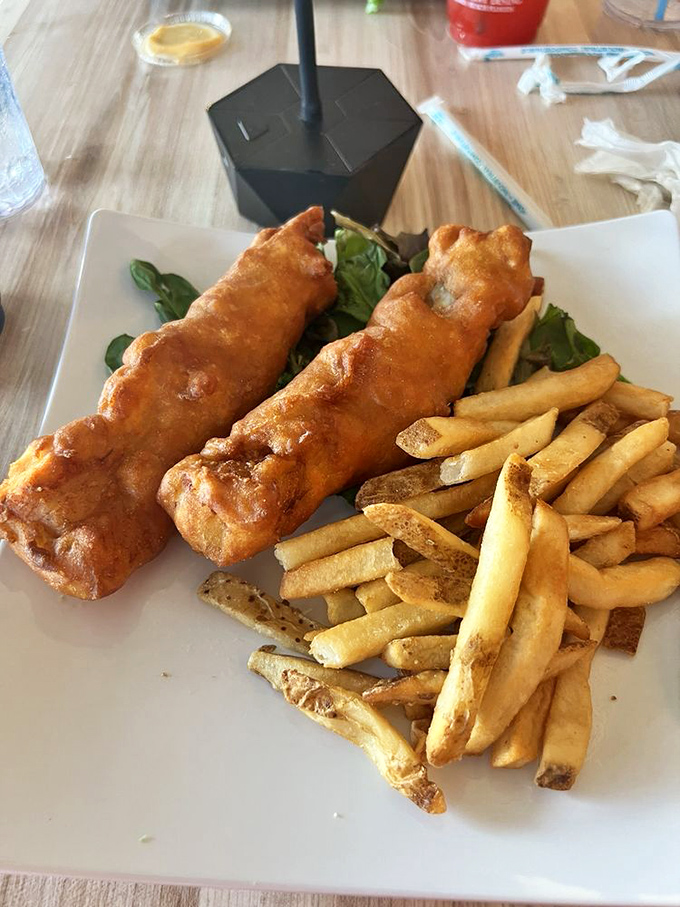 Golden, crispy perfection that would make a British pub jealous. These fish and chips aren't just good—they're life-changing.