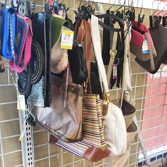 The handbag section – where yesterday's fashion statements find new voices and vintage leather mingles with modern designs.