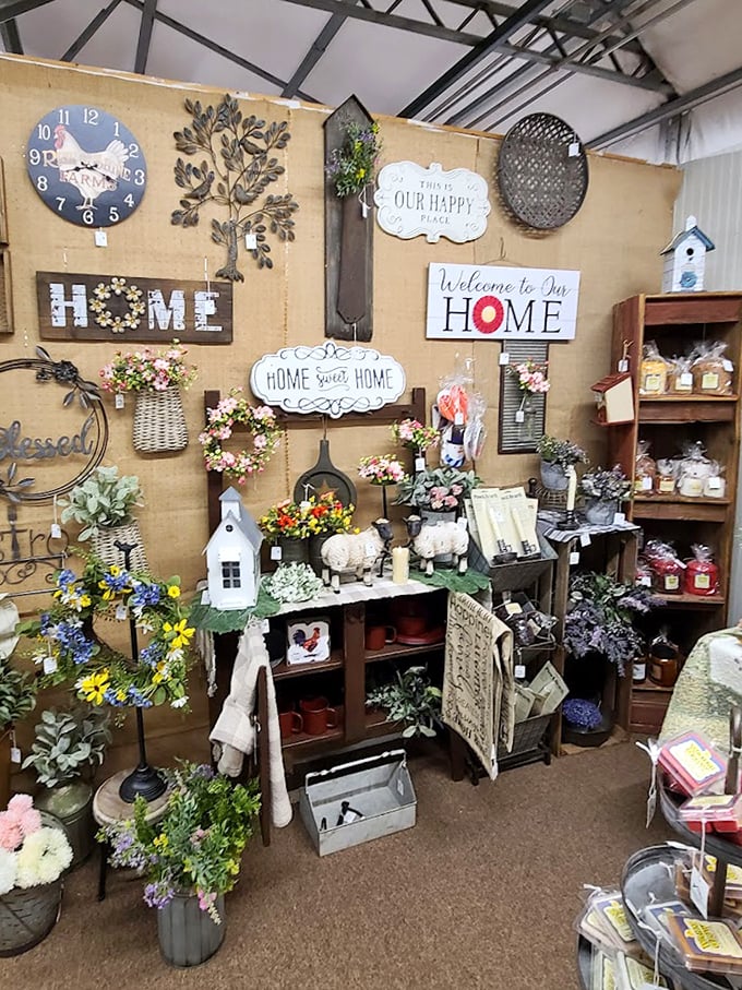 Home décor heaven where every "Live, Laugh, Love" sign has at least 47 cousins, all vying for a spot on your farmhouse wall.