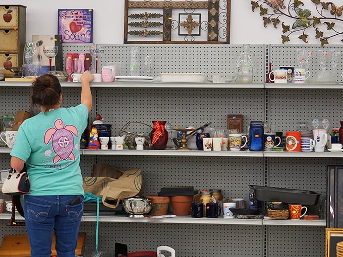 4. household Shelf after shelf of household items waiting for their second act—where coffee mugs with forgotten corporate logos find new purpose in your morning routine.items