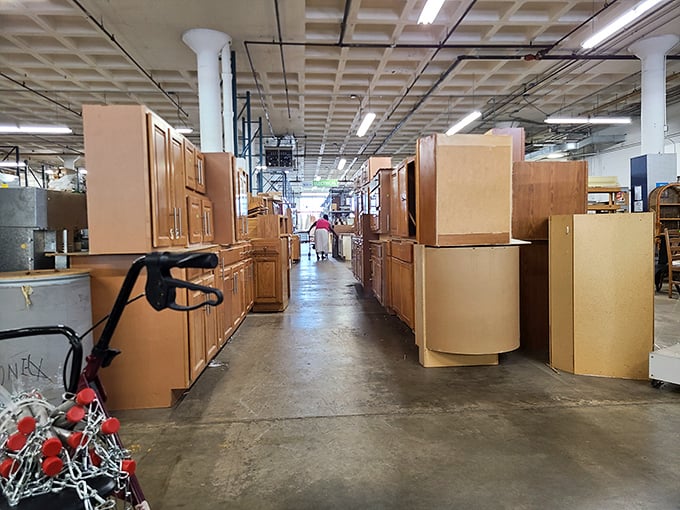 Cabinet heaven stretches as far as the eye can see—a kitchen renovator's dream sequence where budget constraints suddenly disappear.