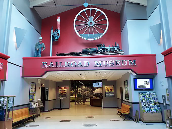Step inside and immediately feel transported to another era—the lobby's vintage wheel and model set the tone perfectly.