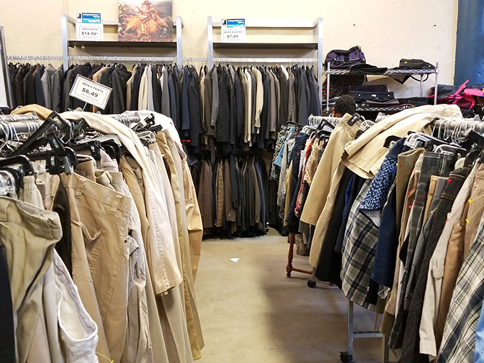 Rows of men's blazers and shirts waiting patiently for their second act – your closet could be their comeback tour.