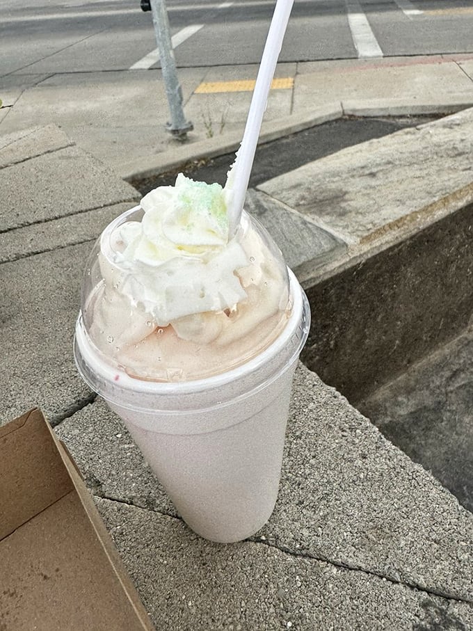 This isn't just a milkshake—it's a mountain of creamy goodness that requires serious commitment and zero diet considerations.