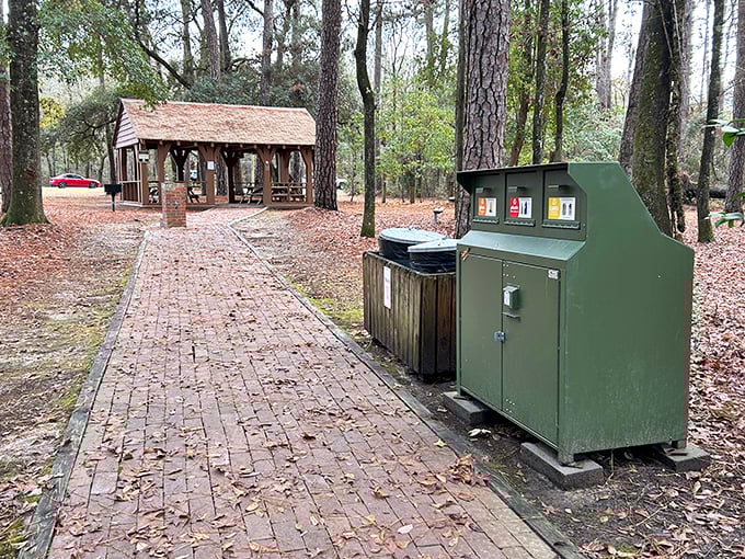 CCC craftsmanship on display with this picturesque picnic shelter. They built things to last back then, unlike your neighbor's DIY deck.