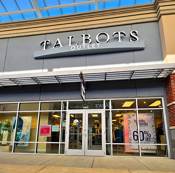 Talbots Outlet showcases its 60% off sale, proving that good taste and good deals aren't mutually exclusive in the retail universe.