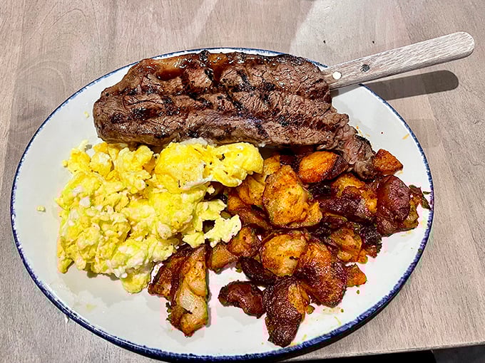 Steak and eggs: the breakfast of champions, cowboys, and anyone who believes the day should start with serious protein and golden potatoes.