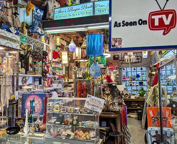 This isn't just shopping—it's time travel. "As Seen on TV" meets "As Used by Your Grandparents" in gloriously organized chaos.