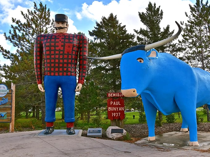 In Bemidji, Paul Bunyan and Babe the Blue Ox stand guard over a town where legends are part of everyday life.