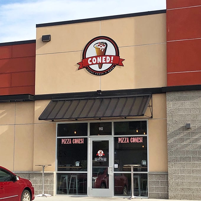 Coned Pizza's clever logo tells you everything – this isn't your grandfather's pizza experience.