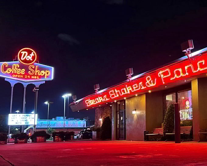 That iconic red neon glow has been calling night owls and early birds for decades.