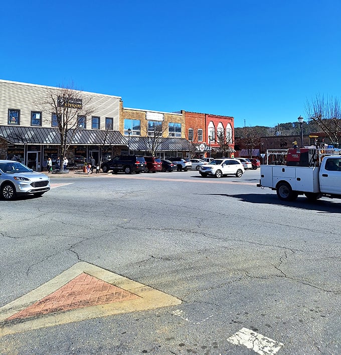 Ellijay's downtown invites you to slow down and browse—a place where "rush hour" means three cars waiting for a family of deer to cross.