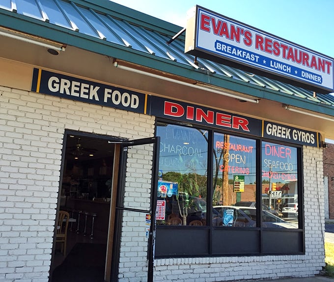 Evan's Restaurant doesn't need fancy frills—just the promise of "Greek Food" and "Diner" is enough to make any food lover's heart skip.