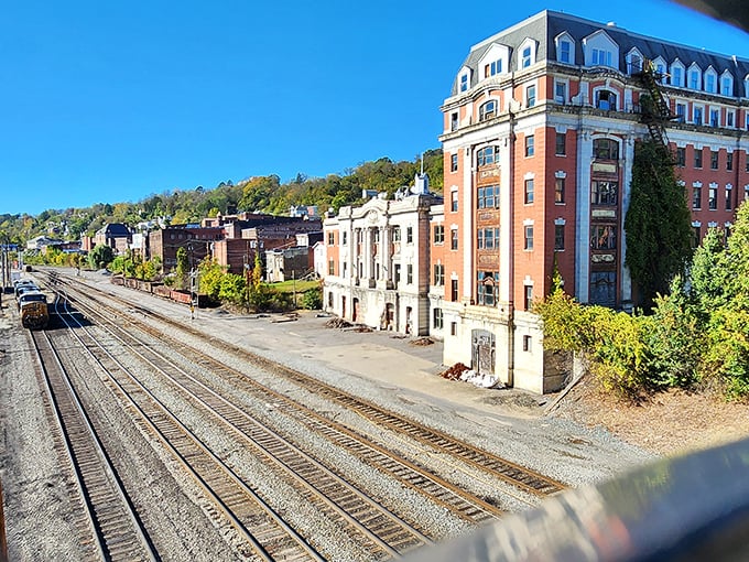 That magnificent mansard roof has witnessed a century of coal trains rumbling past—Grafton's architectural grande dame still turns heads!