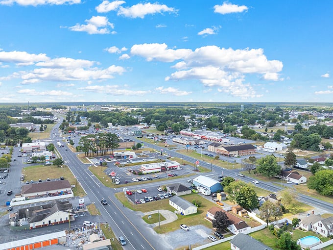 Harrington's aerial view reveals a perfect small town where your retirement dollars can truly stretch.