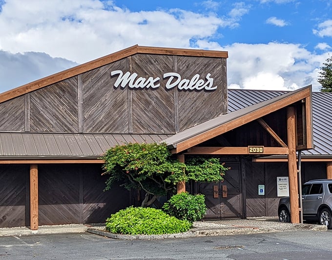 Max Dale's rustic charm beckons like an old friend's invitation - weathered wood exterior, five-star flavors within.