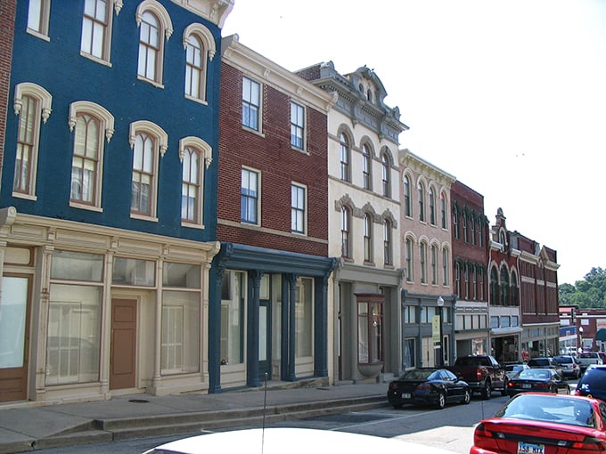 Mount Sterling's main drag looks like time took a coffee break sometime in the 1950s and never clocked back in.