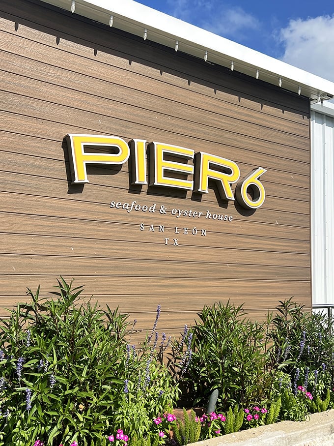 Pier 6's modern wooden façade brings upscale vibes to San Leon's seafood scene. Stylish yet unpretentious!