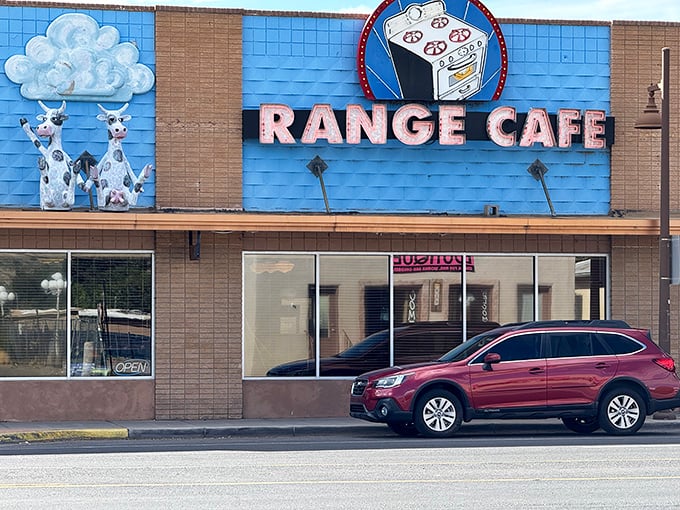 Range Café's whimsical cow mural promises the kind of creative breakfast that makes Monday mornings bearable again.