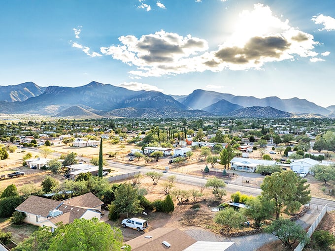 Sierra Vista's main drag offers small-town charm with mountain majesty in the background—the kind of view that makes errands feel like sightseeing.