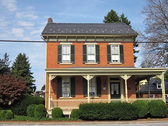 Strasburg's classic brick homes with welcoming porches—where rocking chairs are reserved for those who appreciate homemade apple butter.