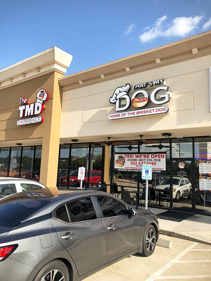 "Home of the Brisket Dog" isn't just a slogan – it's a Texas-sized promise That's My Dog delivers on with every bite.