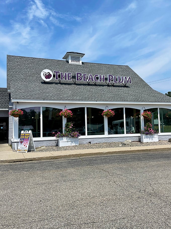 The Beach Plum's hanging flower baskets offer a cheerful welcome, like your grandmother's house – if grandma served killer lobster rolls.