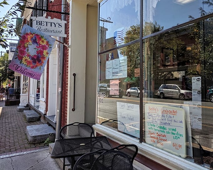 Window menus that change with the seasons—Betty's Restaurant knows the best breakfast ingredients don't come from a freezer truck.