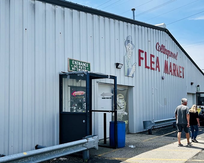 Collingwood Auction & Flea Market unassuming exterior hides a wonderland of finds inside. Like a book, you can't judge this market by its cover!