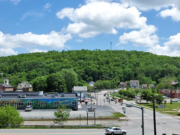 Main Street stretches toward distant mountains like a scene from every feel-good movie you've ever loved.