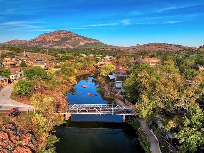 Nestled against the Wichita Mountains, this artistic community offers stunning natural beauty at every turn.
