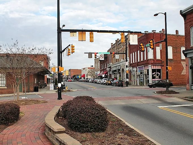 Brick buildings stand shoulder to shoulder, sharing secrets and stories from generations past.