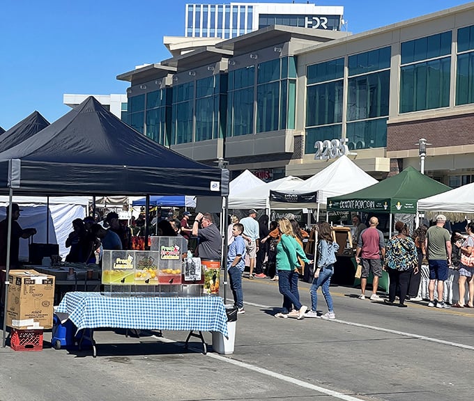 Sleek architecture meets timeless tradition as shoppers explore this vibrant market in the heart of the city.