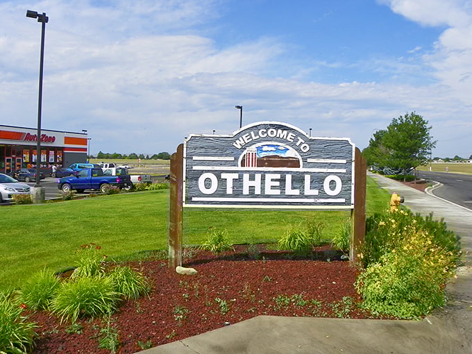 The "Welcome to Othello" sign isn't just decoration—it's an invitation to discover where your money goes further.