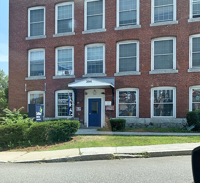 This historic brick façade houses modern treasures at vintage prices. Outfitters transforms secondhand shopping into an architectural experience!