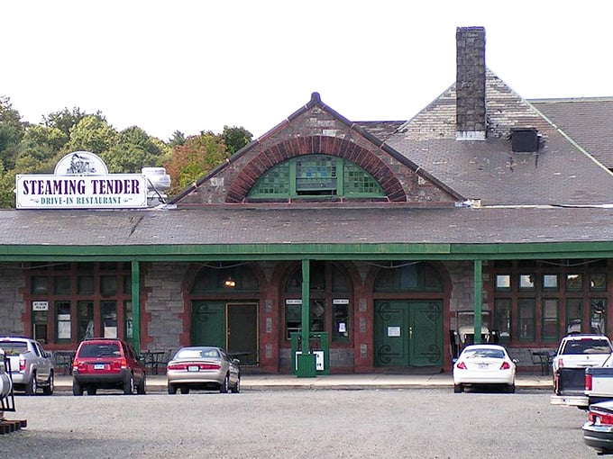 Once Palmer’s bustling train depot, the Steaming Tender Drive-In Restaurant now welcomes diners inside a beautifully restored piece of railroad history.