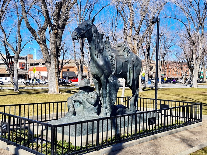 This bronze horse statue in Prescott pays tribute to the town's cowboy heritage. If it could talk, imagine the stories it would tell!