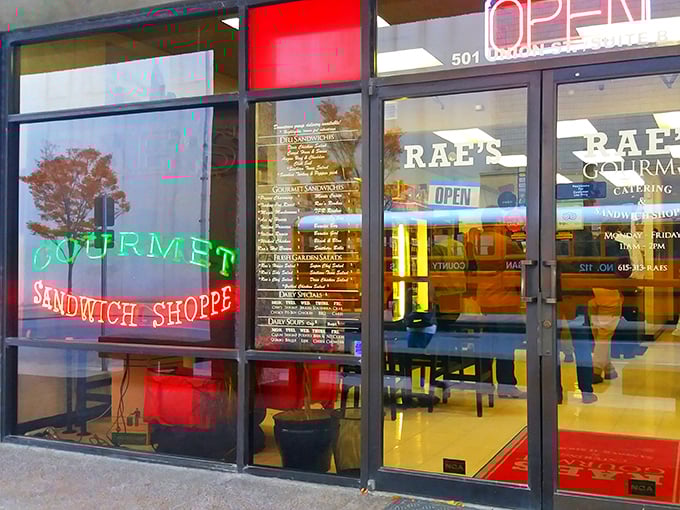 The neon "Gourmet Sandwich Shoppe" sign isn't lying – Rae's takes sandwiches to an art form.