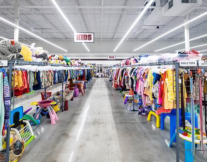 From tiny tees to towering teddy bears, the kids’ section here is a treasure trove for little ones — and for parents hunting big bargains.