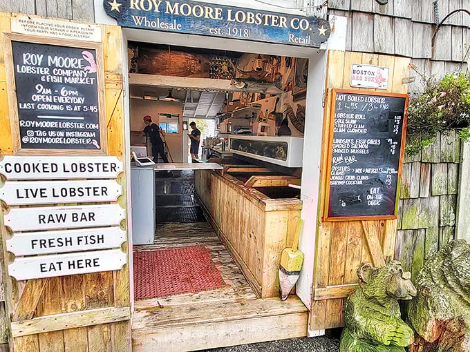 The chalkboard menu changes with the catch, but the quality remains as constant as the ocean tides.