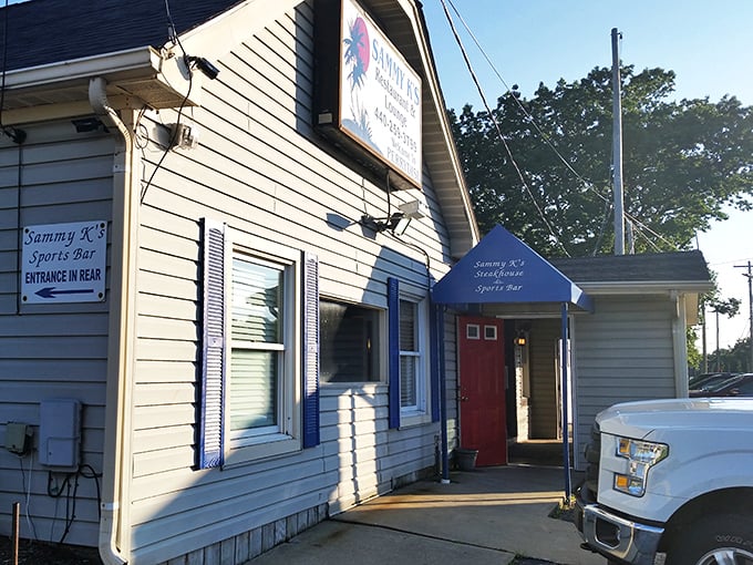 This cozy exterior promises the kind of neighborhood steak joint that becomes your regular spot.