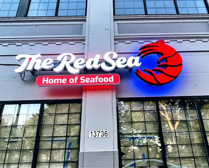That bright red shrimp logo isn't just cute – it's a beacon calling you to some of Michigan's most flavorful seafood.
