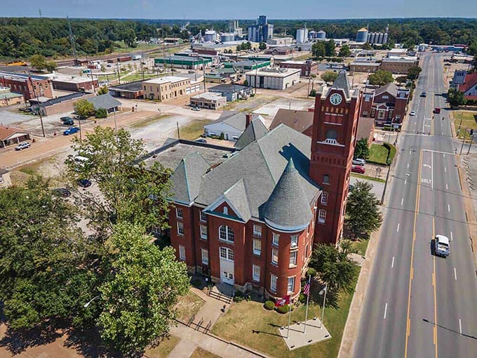 From this bird's-eye view, Newport reveals its practical layout—a town designed for living rather than impressing the tax assessor.