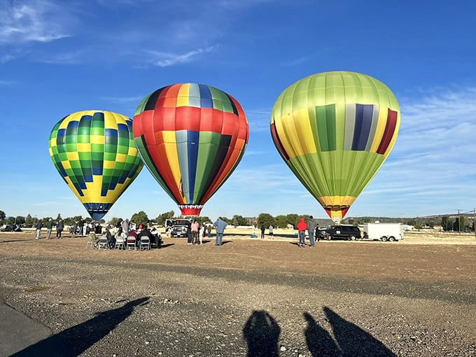 Hot air balloons transform Alturas into a floating rainbow. When's the last time you saw the sky decorated like a birthday party for giants?